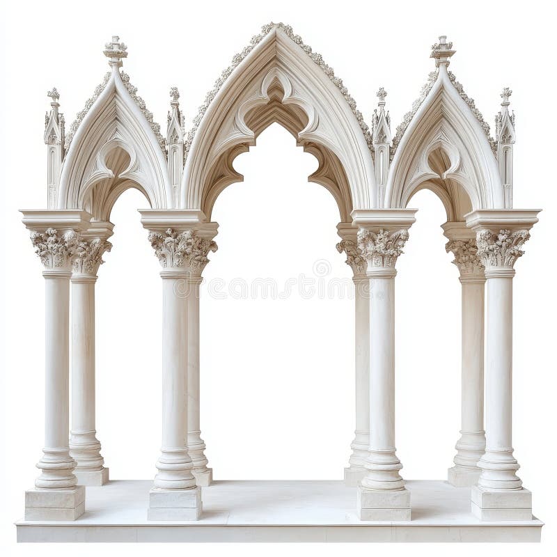A Decorative Architectural Structure with Pointed Arches and Intricate ...