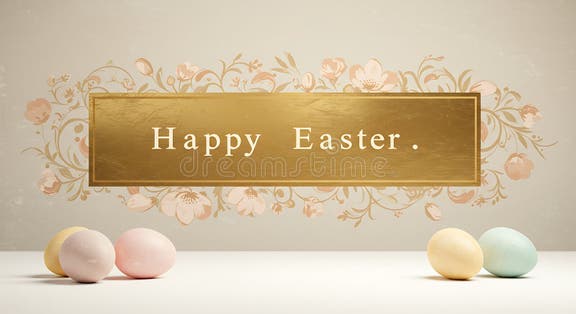 A Decorative Arrangement Featuring a Gold Rectangular Banner with ...