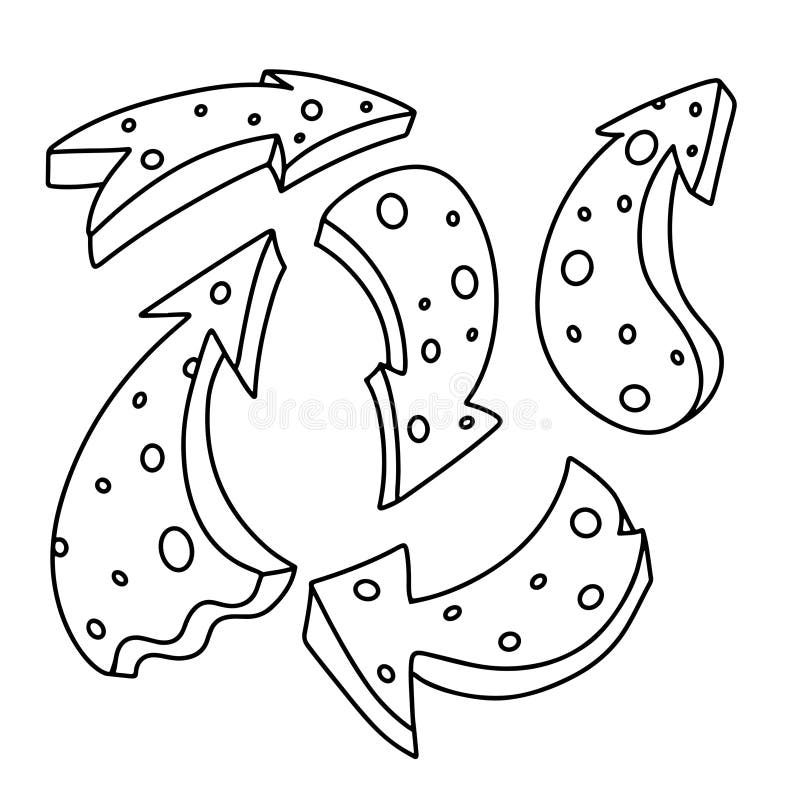 Decorative Arrows Set in Hand Drawn Style on White Background Vector ...