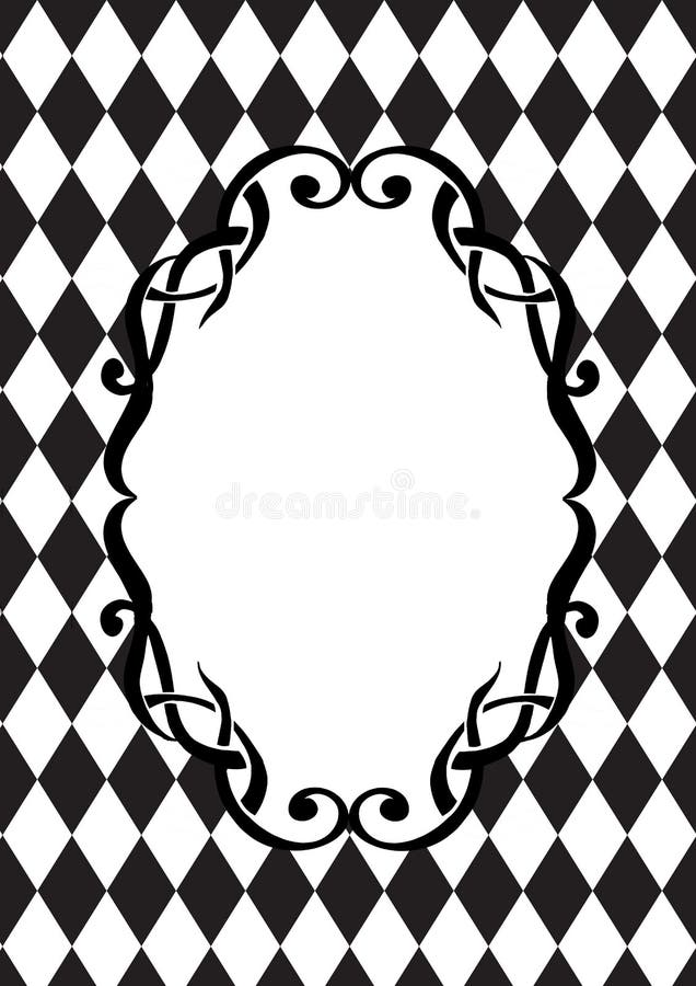Decorative Art Nuovo Blank Frame on Alice in Wonderland Style Diamond ...