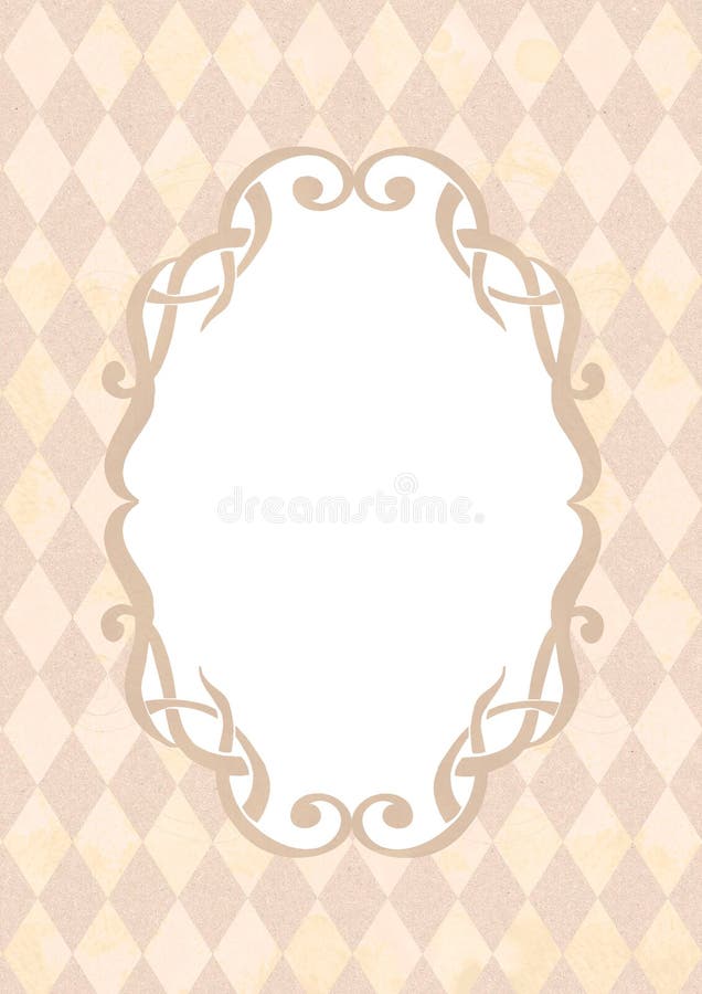 Decorative Art Nuovo Blank Frame on Alice in Wonderland Style Diamond ...