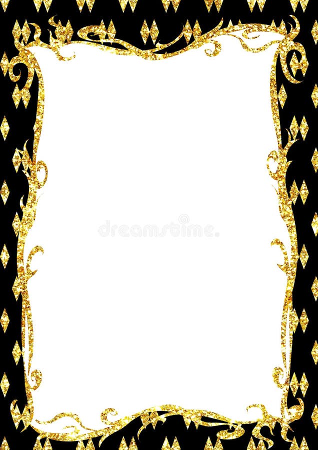 Decorative Art Nuovo Floral Blank Frame Pattern Vertical Format with ...