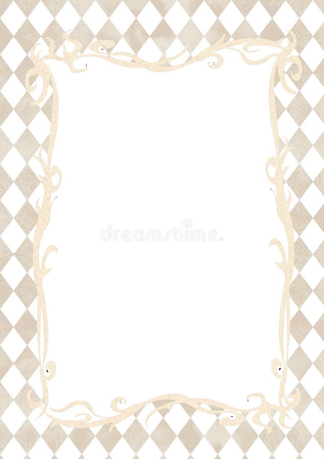 Decorative Art Nuovo Floral Blank Frame Pattern Vertical Format with ...