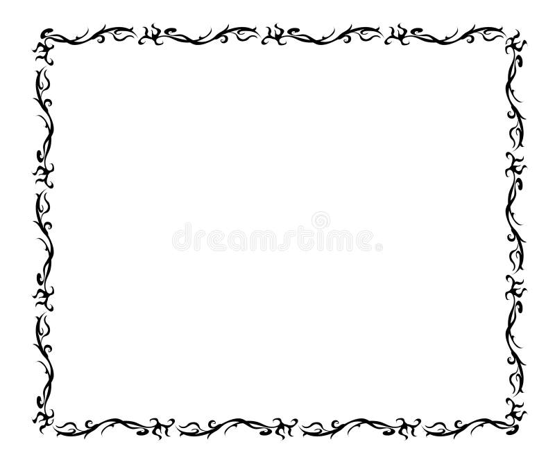 Decorative Art Nuovo Floral Blank Frame Pattern Vertical Format with ...