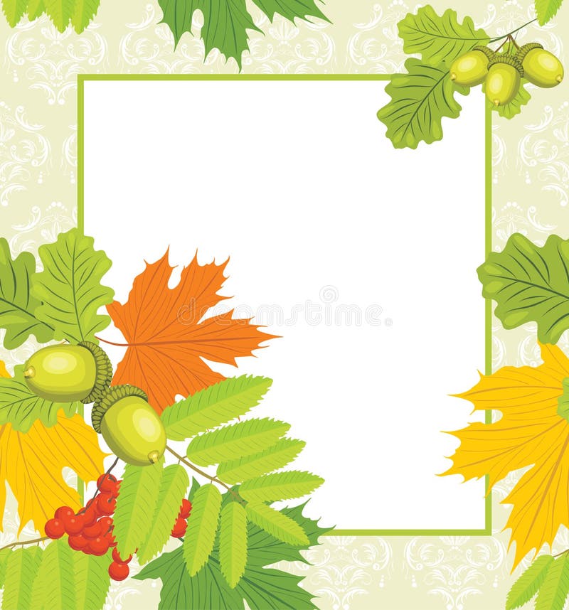 Foliage of Maple. Autumn Decorative Frame for Card Stock Vector ...