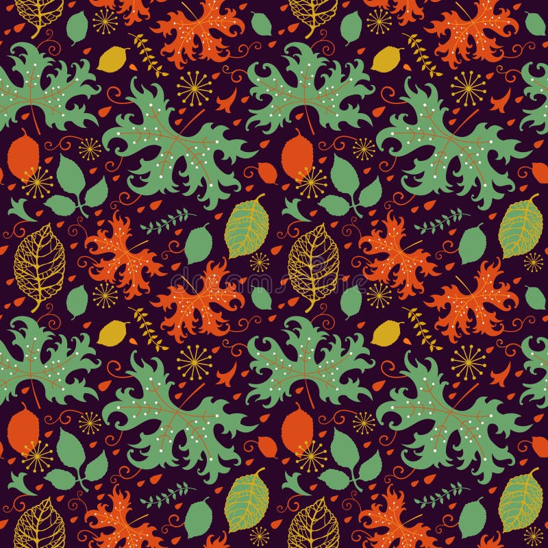 Decorative Autumnal Pattern Stock Vector - Illustration of botany ...