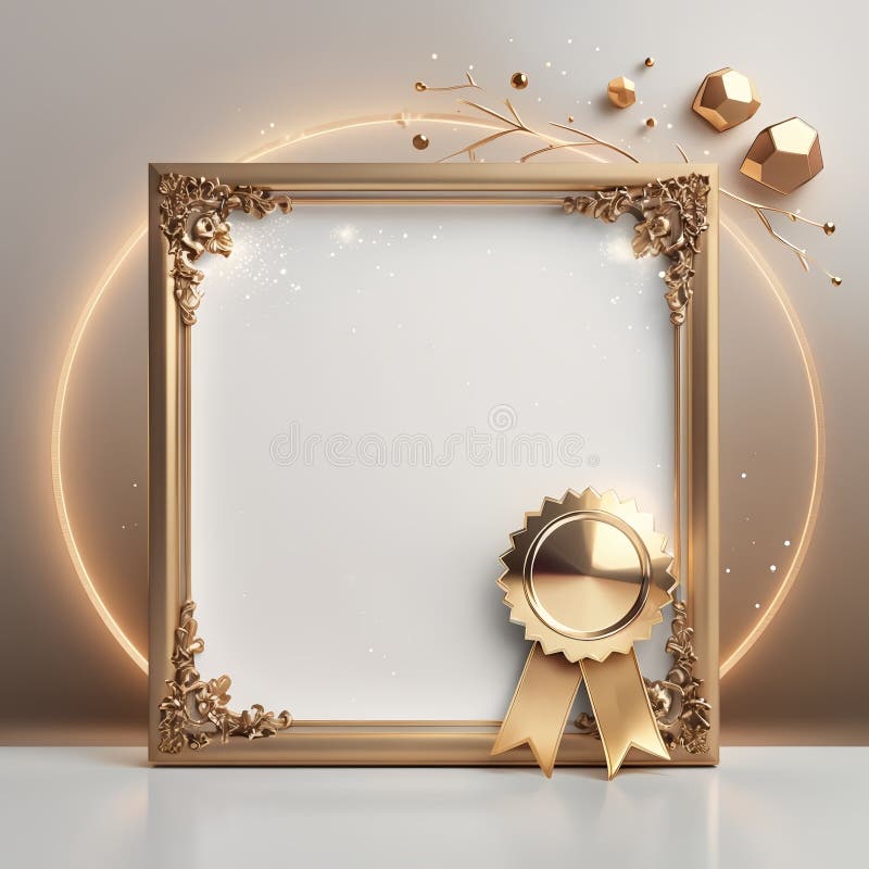 Decorative Award Frame with Ribbon and Elegant Background Stock ...