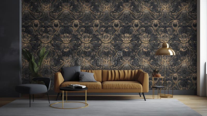 Decorative Backdrop of a Room at Home, Office and Hotel. Modern Sofa ...