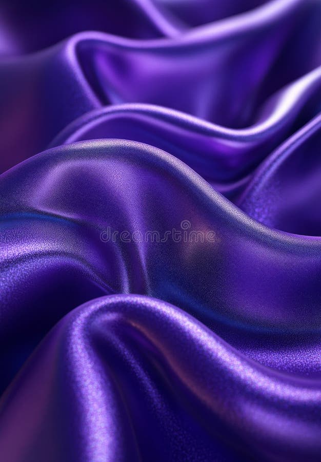 The Decorative Backdrop Showcases an Elegant Purple Fabric Wave Design ...