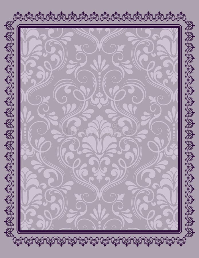 Decorative Background with Border and Patterns Stock Illustration ...