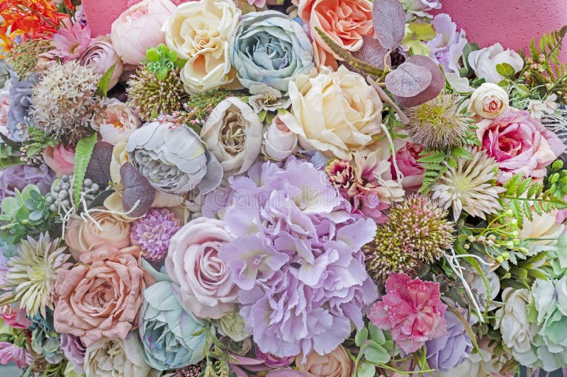 Decorative Background of Delicate Multi-colored Flowers Stock Photo ...