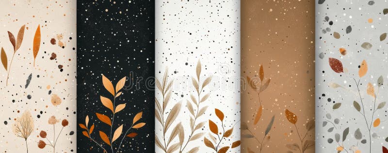 Decorative Background Design Featuring Autumn Leaves and Speckled ...
