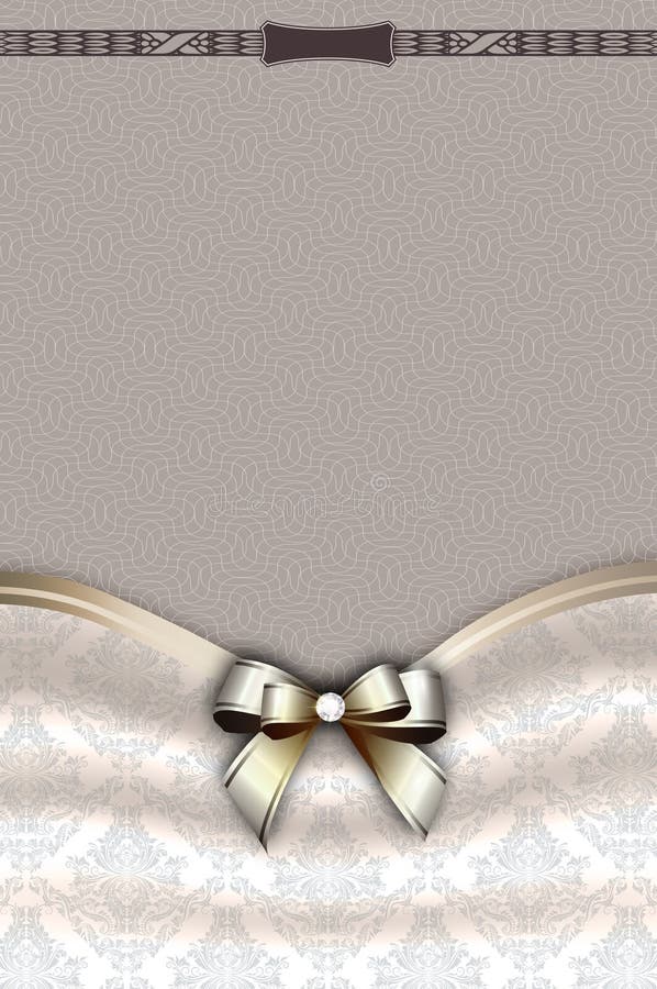 Decorative Background with Elegant Bow and Vintage Patterns. Stock ...
