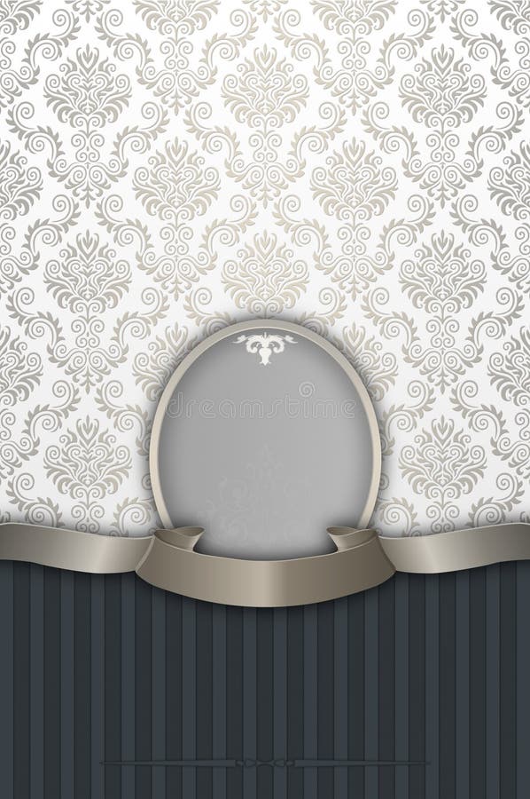 Decorative Background with Frame,elegant Ribbon and Patterns. Stock ...