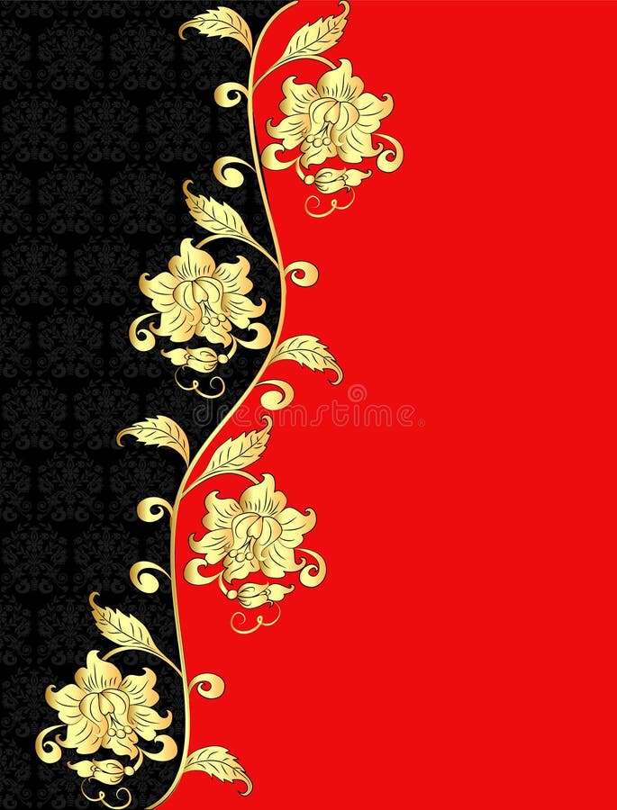 Decorative Background with Gold Stock Illustration - Illustration of ...