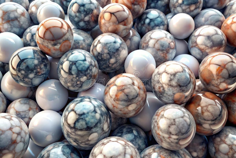 Decorative Background of Marble Spheres Stock Illustration ...