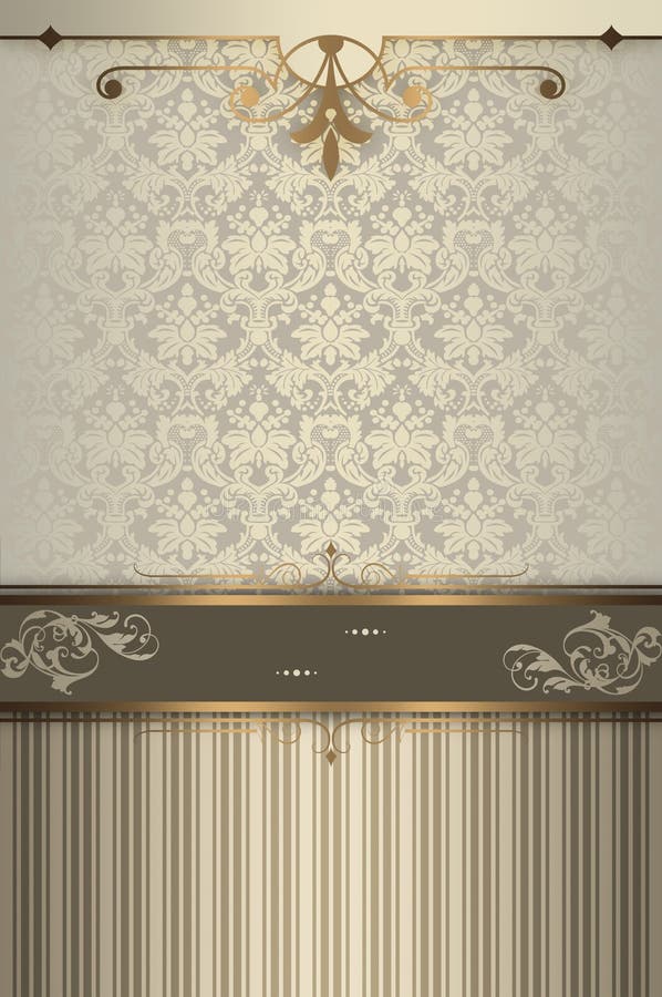 Decorative Background with Vintage Patterns and Border. Stock ...