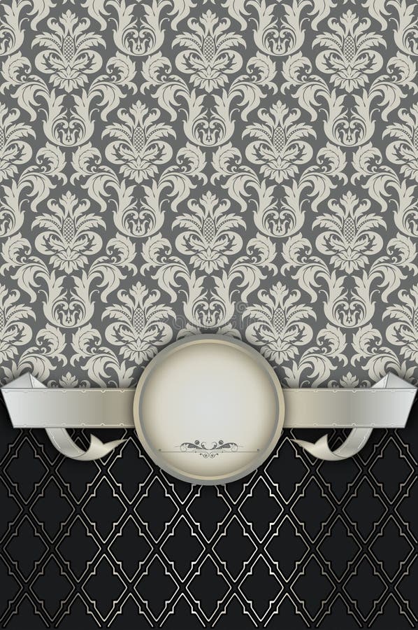 Decorative Background with Vintage Patterns and Frame. Stock Illustration - Illustration of ...