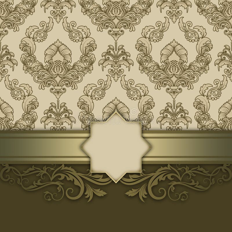 Decorative Background with Vintage Patterns and Frame. Stock ...
