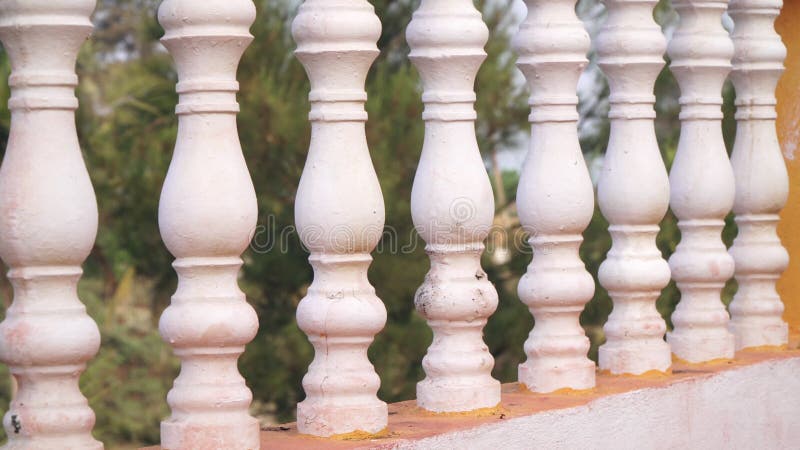 Decorative Baluster Columns in the House. Balcony with Balusters ...
