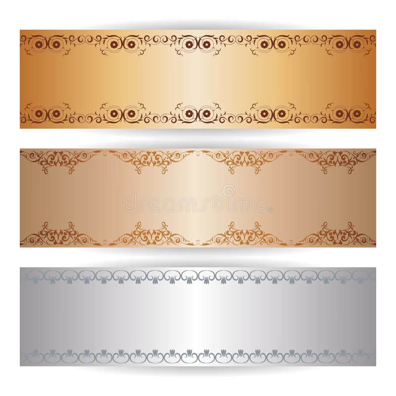 Decorative Banner with Graphic Ornaments Stock Vector - Illustration of ...