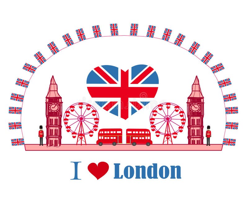Decorative Banner with Icons of London Stock Vector - Illustration of ...