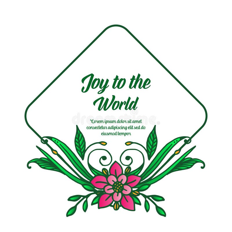Decorative of Banner Joy To the World, with Drawing of Pink Flower ...
