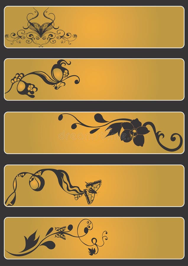 Set of Decorative Banners. Lace Trims. Stock Vector - Illustration of ...