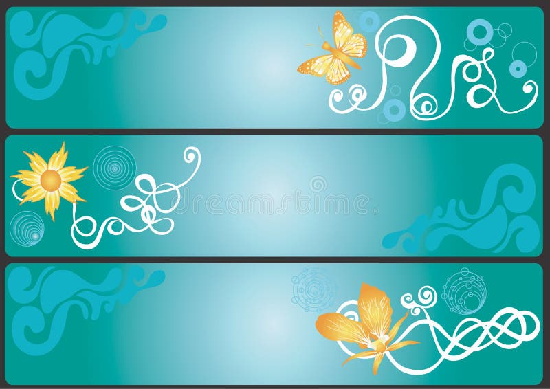 Decorative banners stock vector. Illustration of butterfly - 4422153