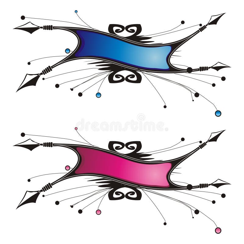 Decorative banners stock vector. Illustration of violet - 4988508