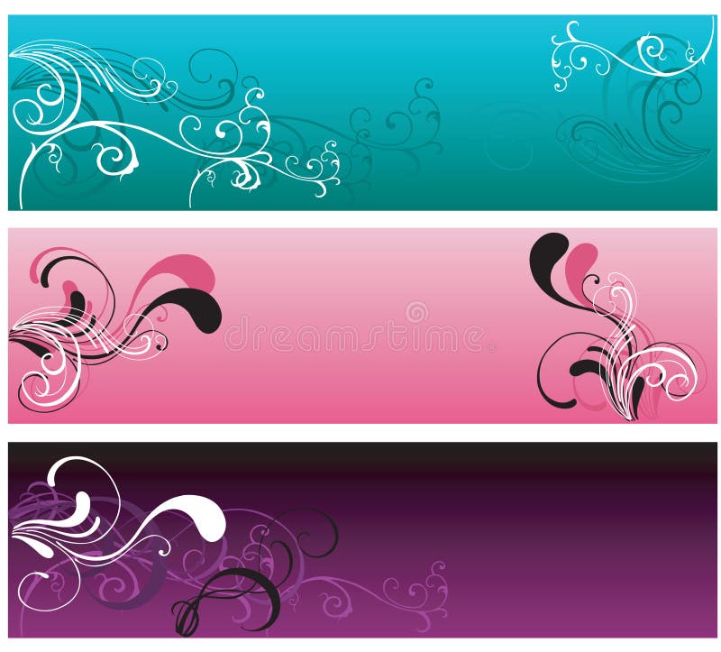Decorative banners stock vector. Illustration of curls - 9841265