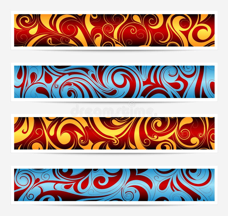 Decorative banners set stock vector. Illustration of swirls - 24912119