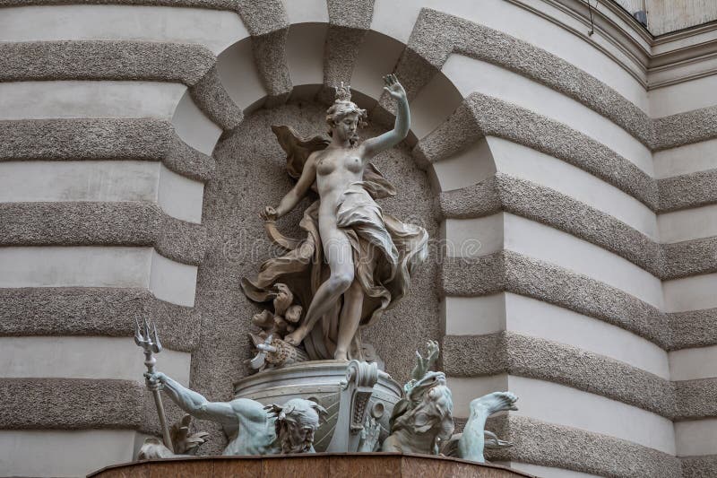 Decorative Baroque Sculpture with Mythological Figures in Vienna Stock ...