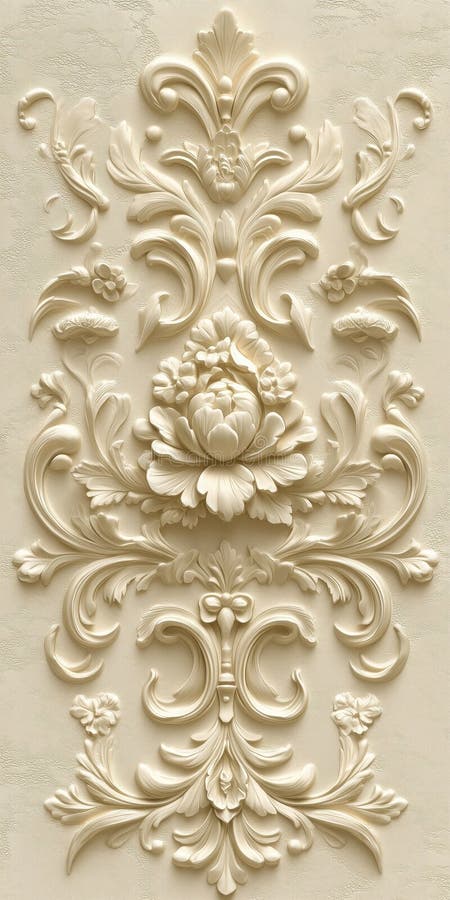 Decorative Bas-relief with Floral Pattern. Stock Illustration ...