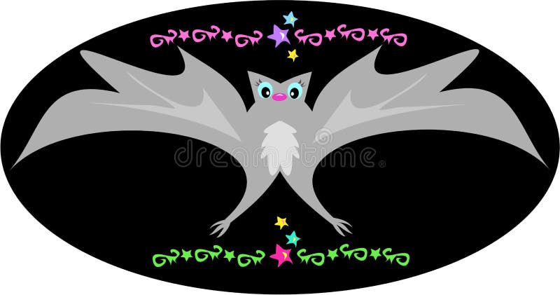 Decorative Bat with Stars and Tattoo Designs Stock Vector ...