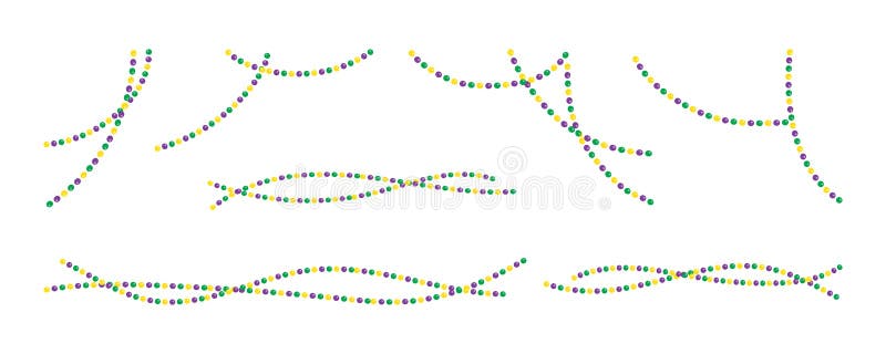 Decorative Beaded Corners. Mardi Gras Frame Elements - Beads Border ...