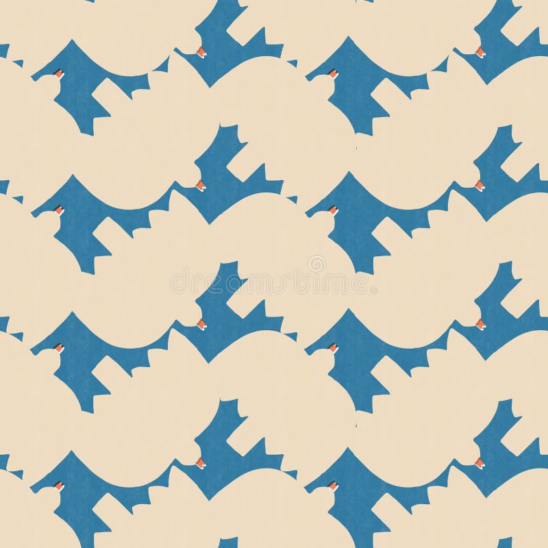 White Birds on the Blue Sky Modern Seamless Pattern. Peace and Freedom ...