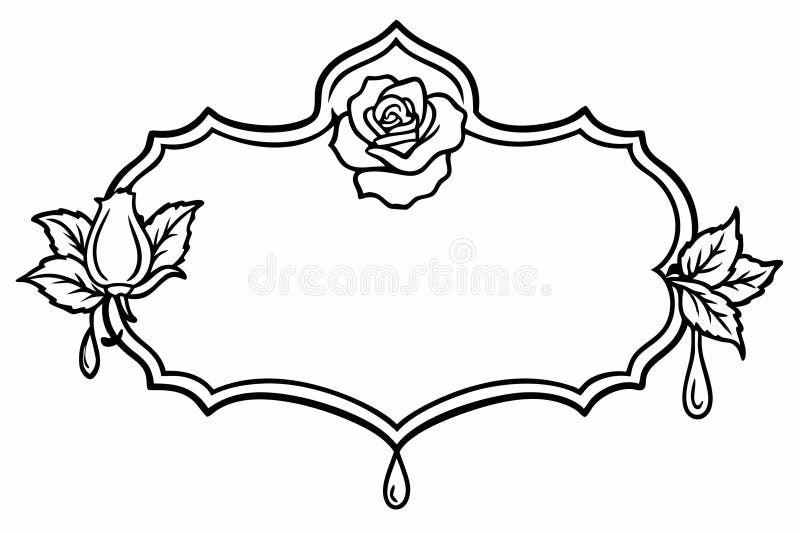 A Decorative Black Border Surrounds an Empty Space, with a Detailed ...