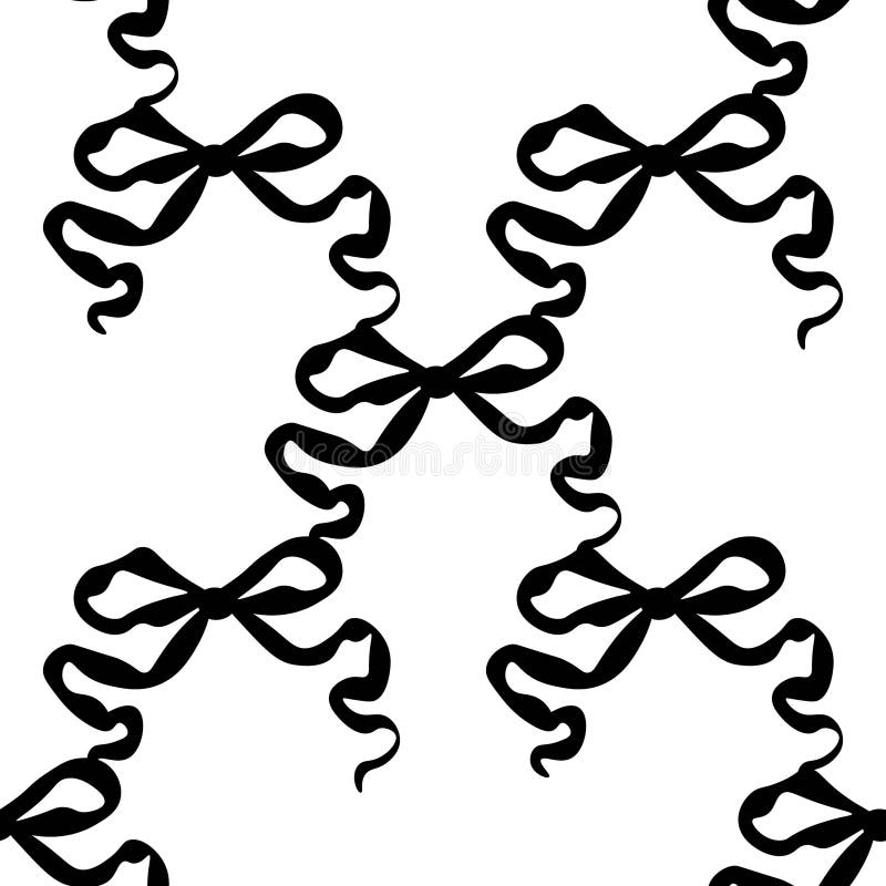 Decorative Black Bows Seamless Pattern. Trendy Design Stock Vector ...