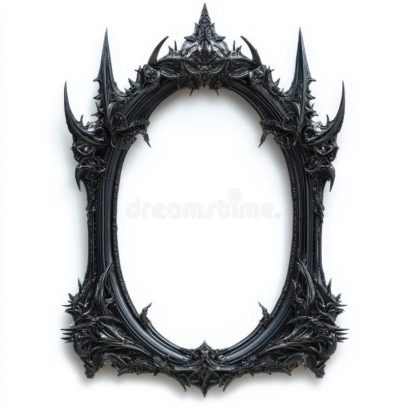 A Decorative Black Frame with Intricate, Spiky Designs, Suitable for ...