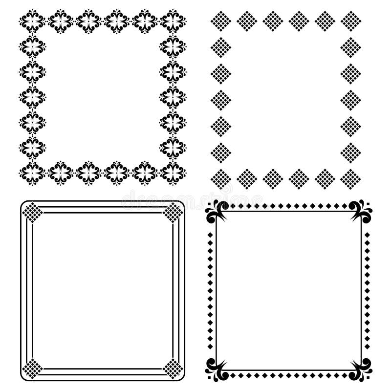 Decorative black frames stock vector. Illustration of frame - 15381908