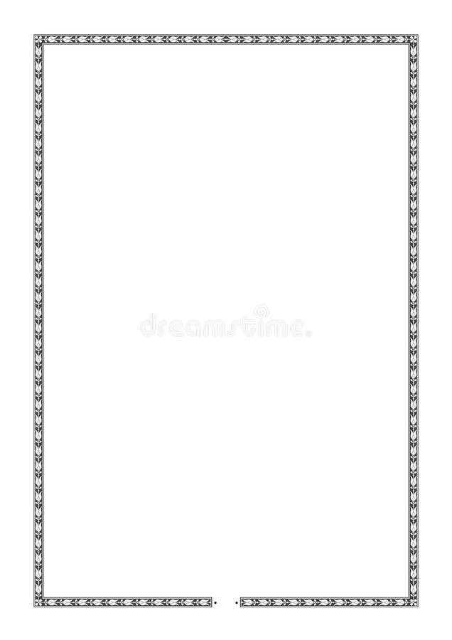 Decorative Black Rectangular Border. A4 Page Size Stock Vector ...