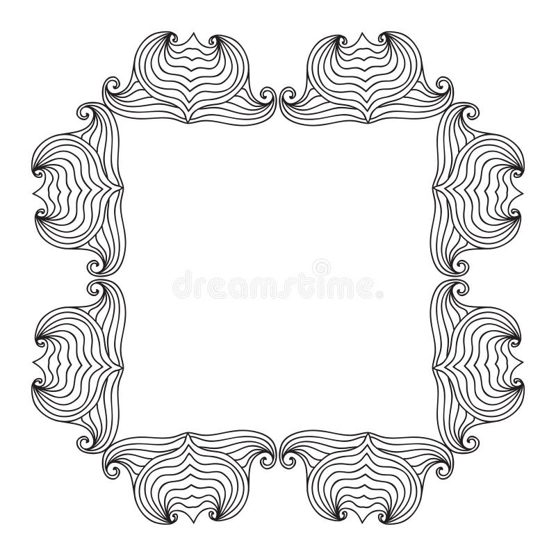 Decorative Square A4 Format Coloring Page Frame Isolated on White Stock ...