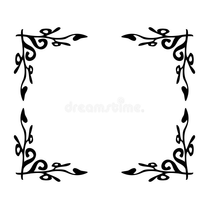 Decorative Black and White Frame for Your Design. Vector Illustration ...