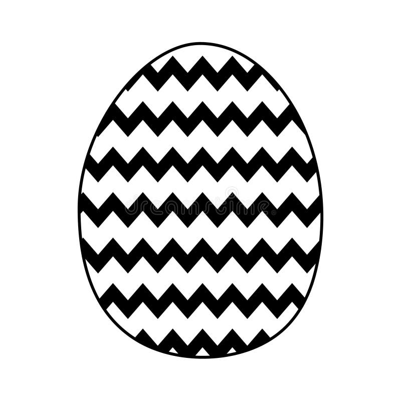 Decorative Black and White Zigzag Pattern on an Easter Egg in a ...