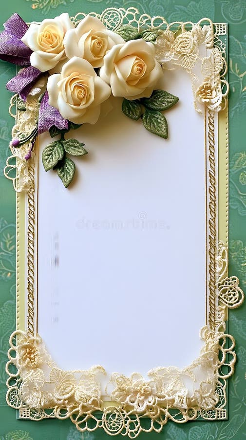 A Decorative Blank Card with Floral Embellishments for Personal ...