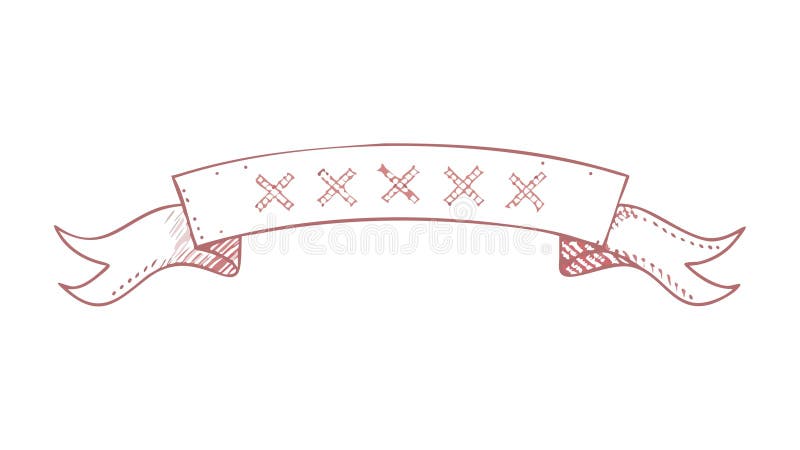 Decorative Blank Vector Banner Ribbon Element with a Repeating Cross ...