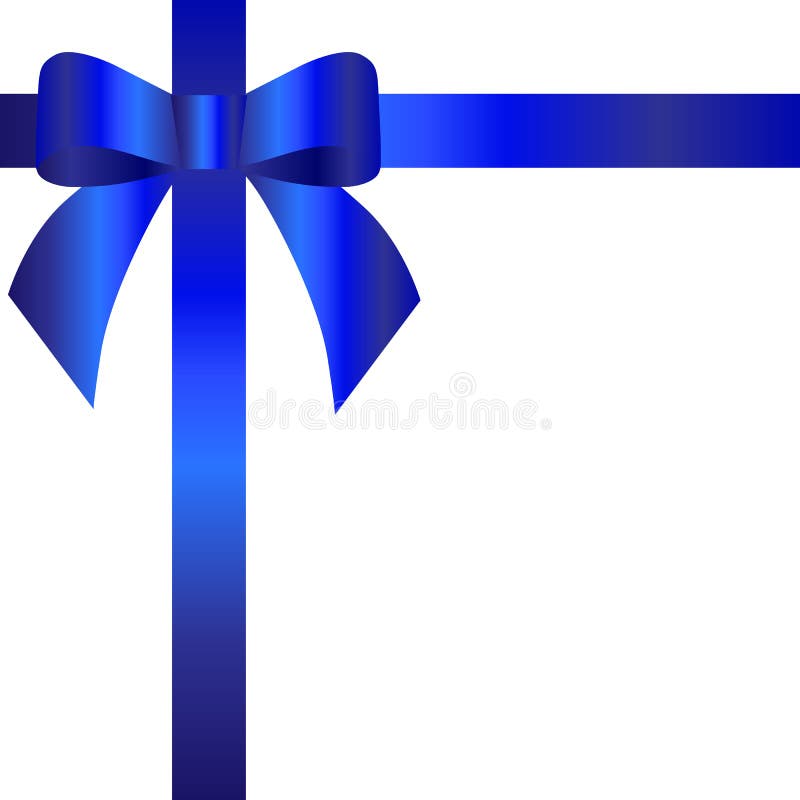 Decorative Blue Bow with Horizontal and Vertical Ribbons . Stock Vector ...