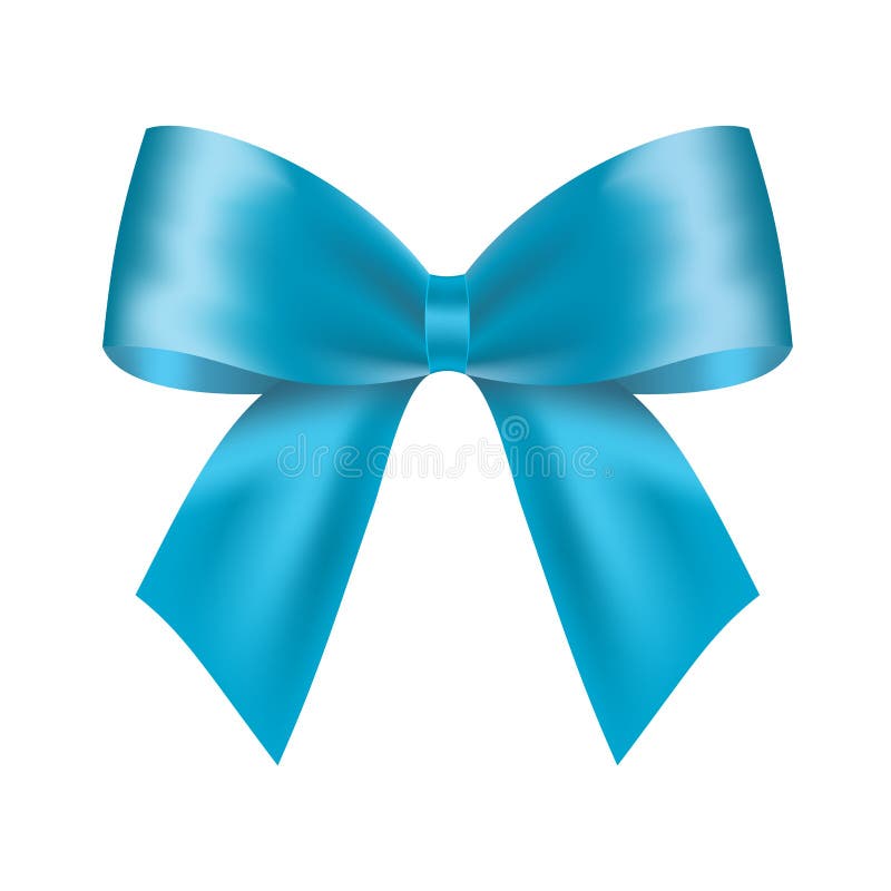 Decorative Blue Bow. Vector Bow for Page Decor Isolated on White Stock ...