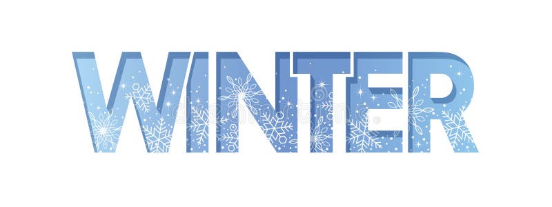 Decorative 3D Relief Winter Logo. Vector Illustration Isolated on a ...